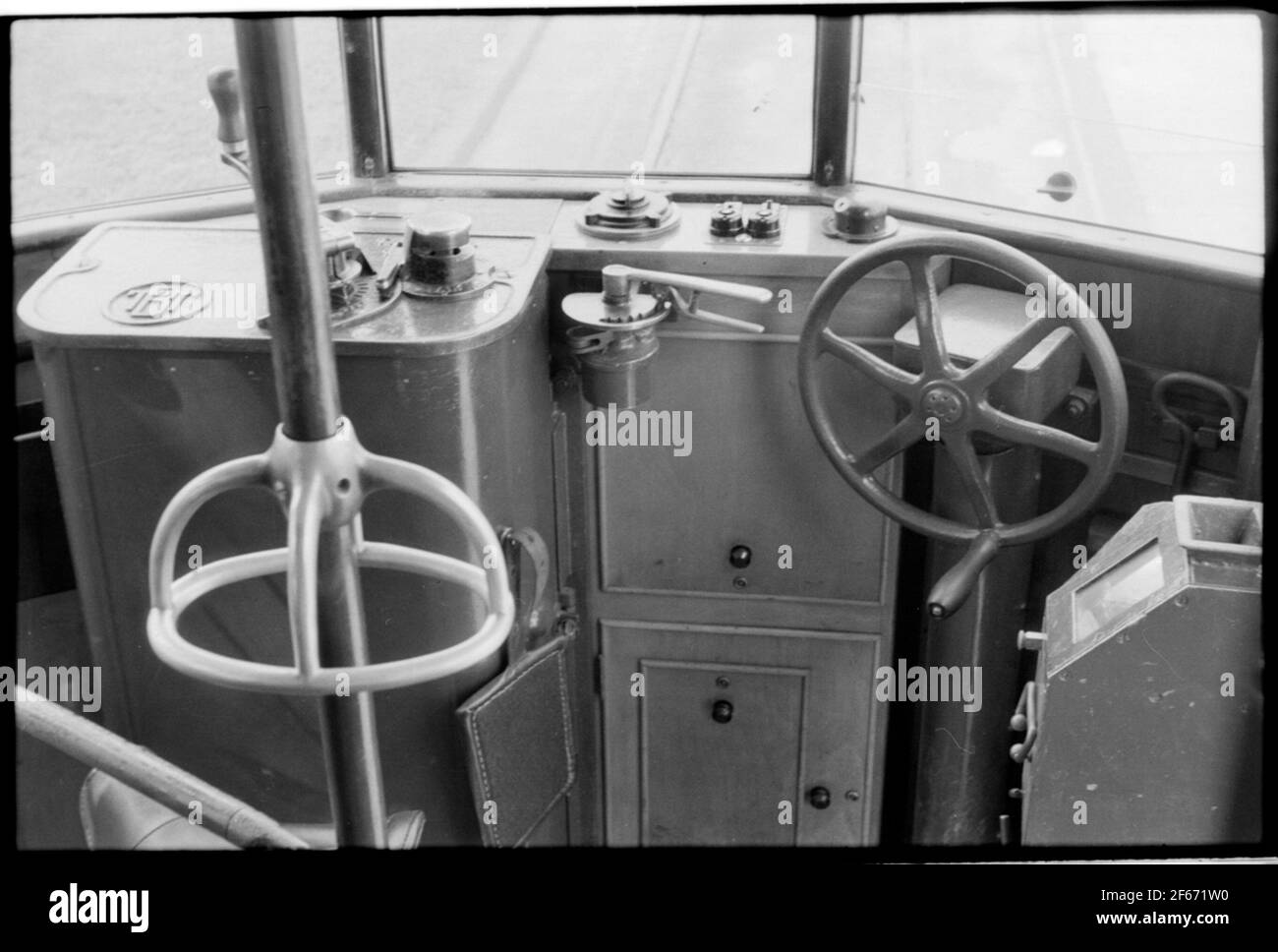 Driver's seat in Aarhus sporveje, ridge tram 17 Stock Photo - Alamy