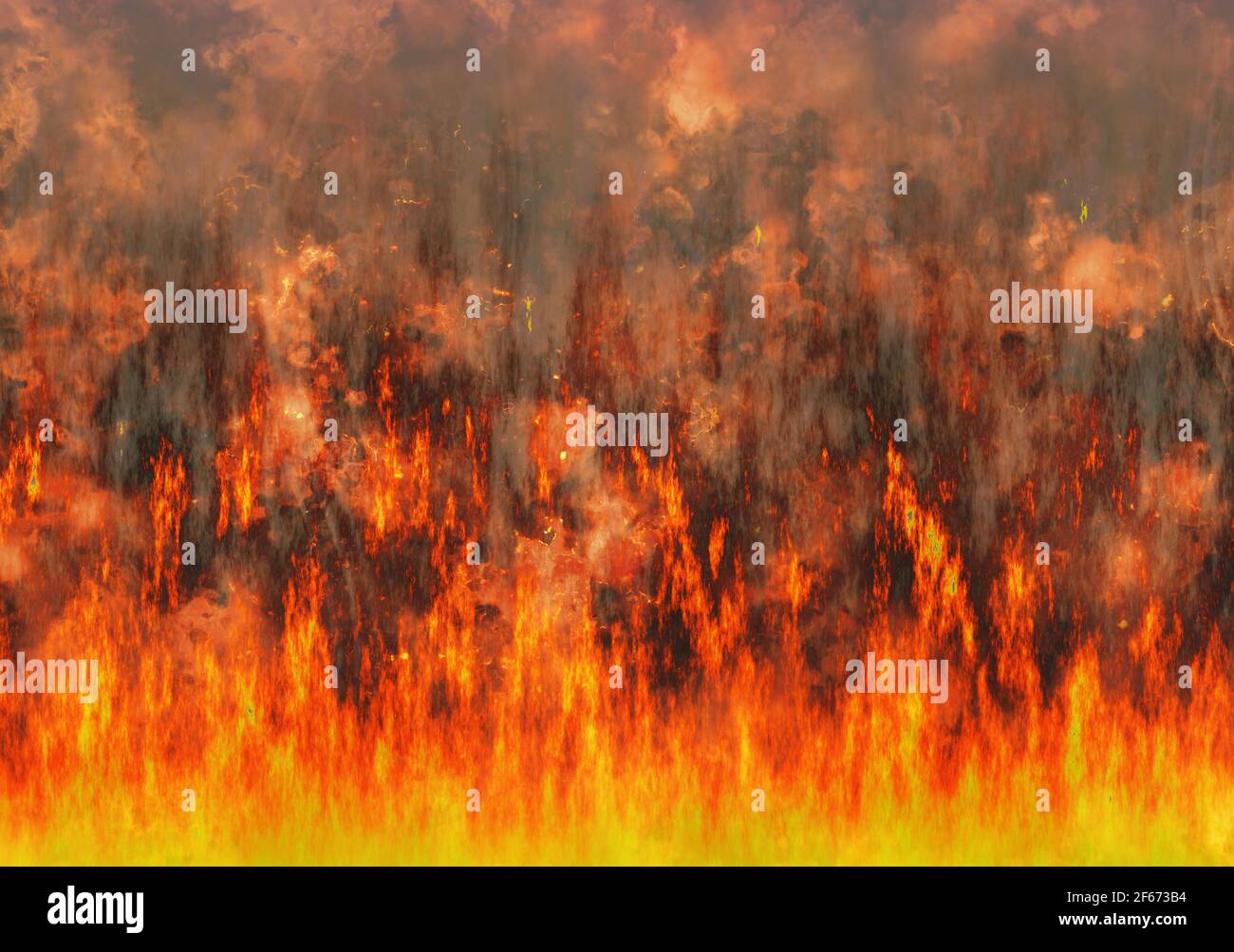red flame of fire with smoke Stock Photo - Alamy
