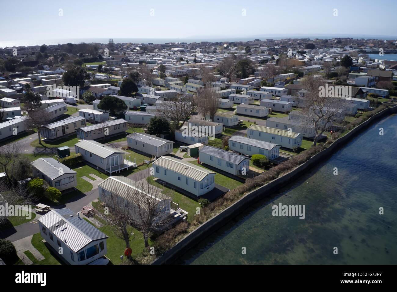 Aerial View Of Holiday Caravan Parks On The Popular Destination Of Aerial View Of Holiday Caravan Parks On The Popular Destination Of