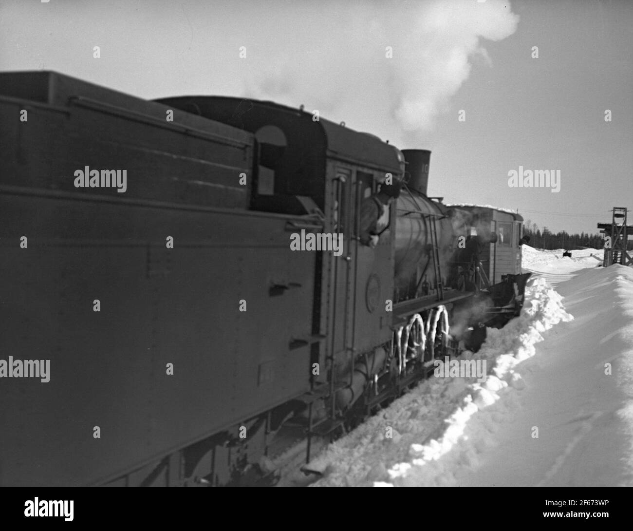 The state's railways, SJ E2 locomotive at snow removal Stock Photo - Alamy