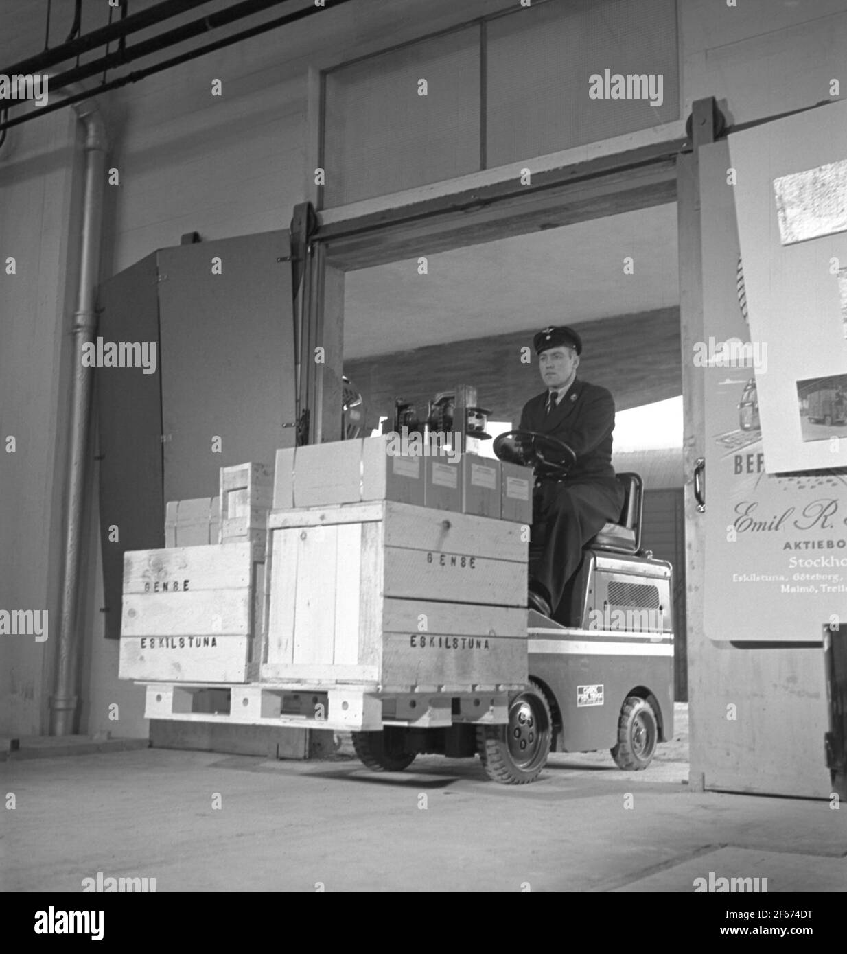 Goods handling with truck Stock Photo - Alamy