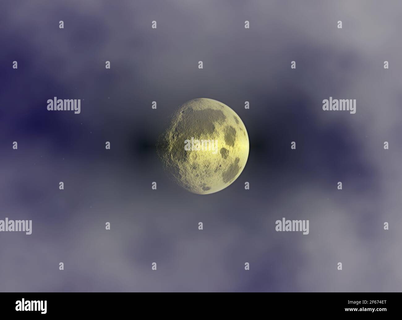 empty moon on clouds sky background. This is no NASA photo, this is ...