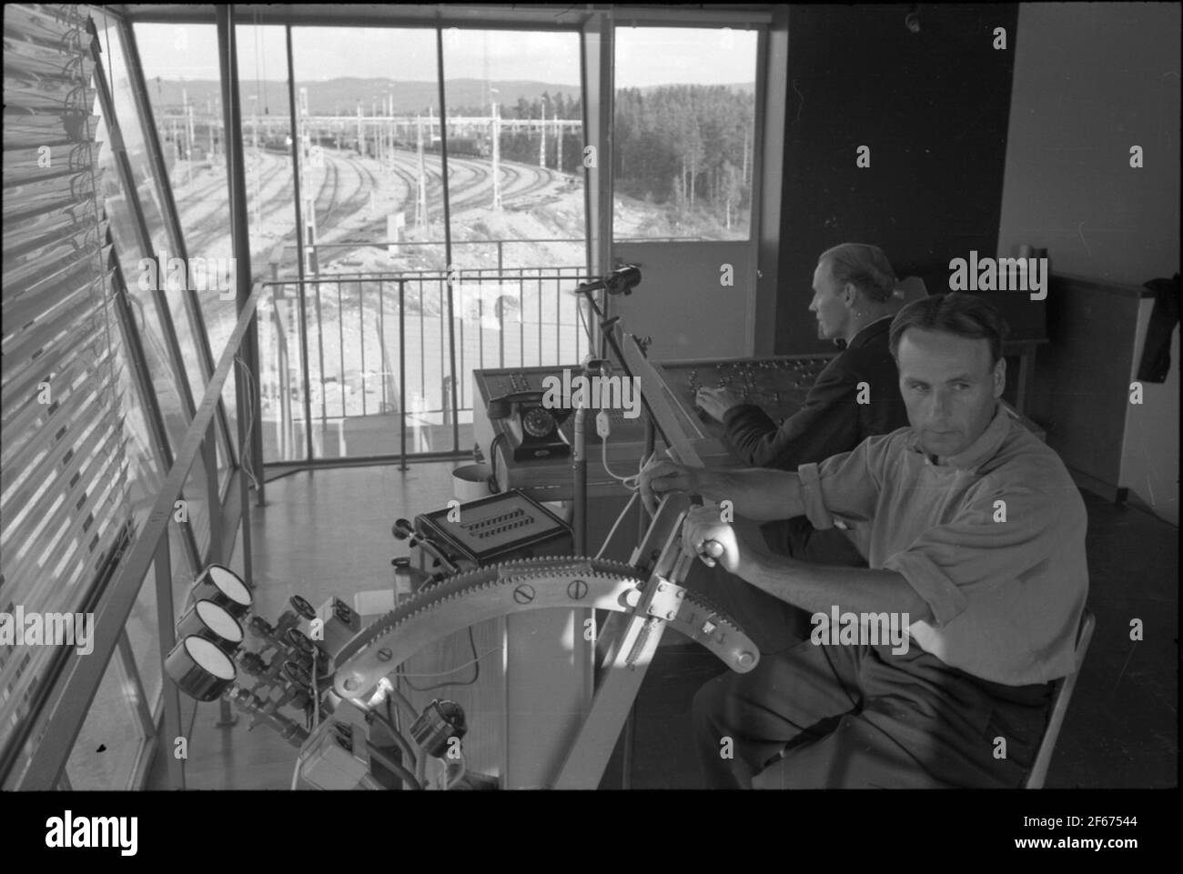 Ranger tower on the ranger manager at Angle Station. Personnel at an ...