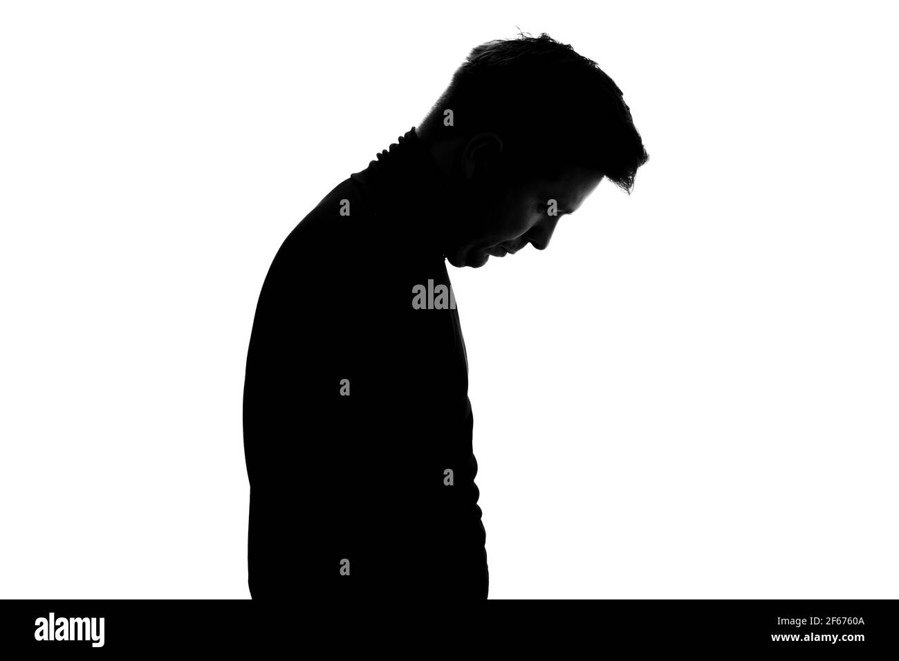 Silhouette sad face gesture hi-res stock photography and images - Alamy