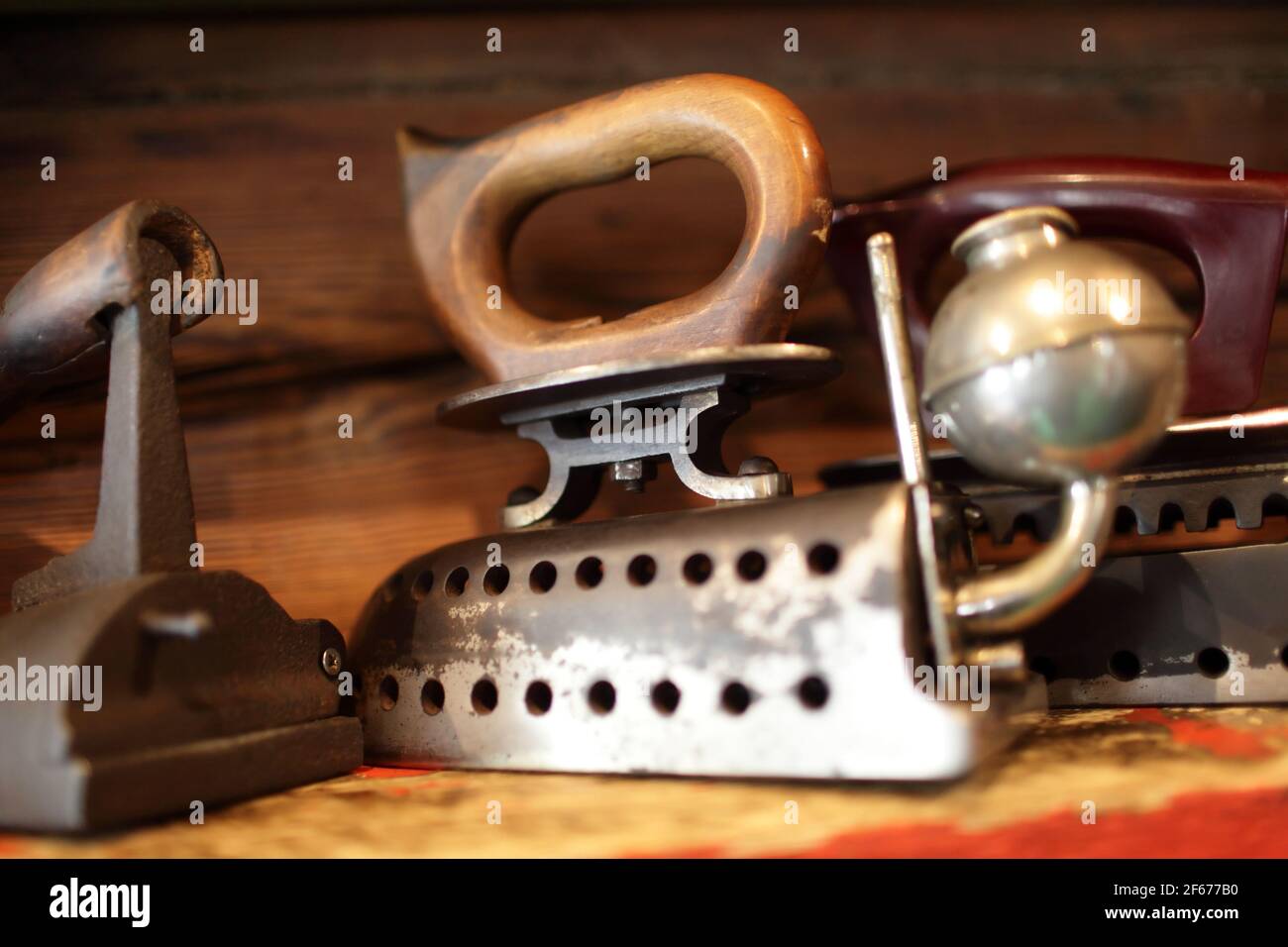 Details of the vintage antique flat iron Stock Photo - Alamy