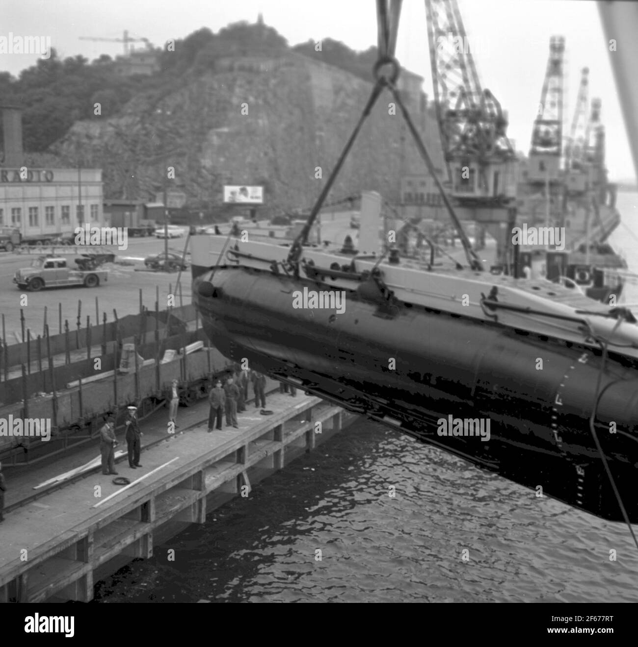 The U-boat spigg is transported to railroad Stock Photo - Alamy