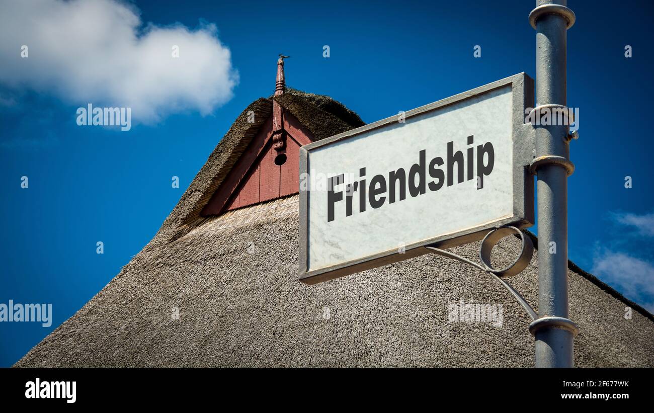 Street Sign the Direction Way to Friendship Stock Photo - Alamy