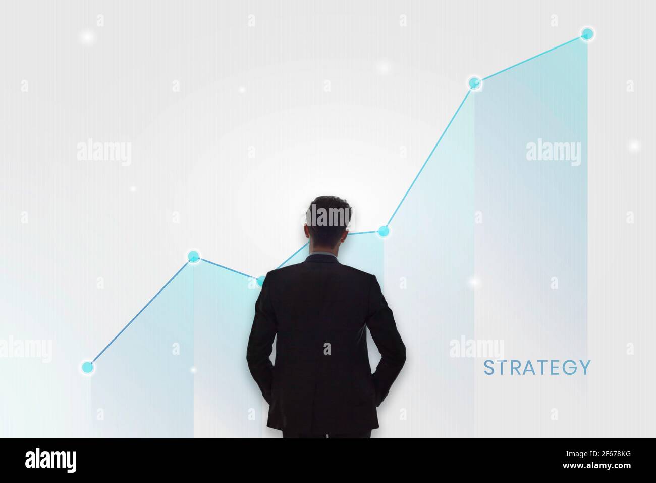 Business strategy, business growth concept. Businessman looking at ...