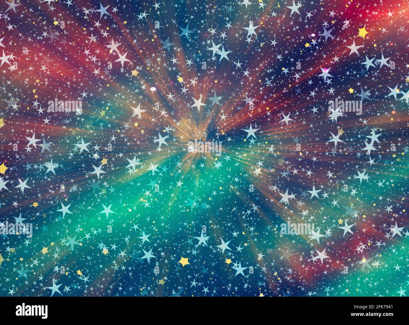 beauty space stars background with light rays Stock Photo - Alamy