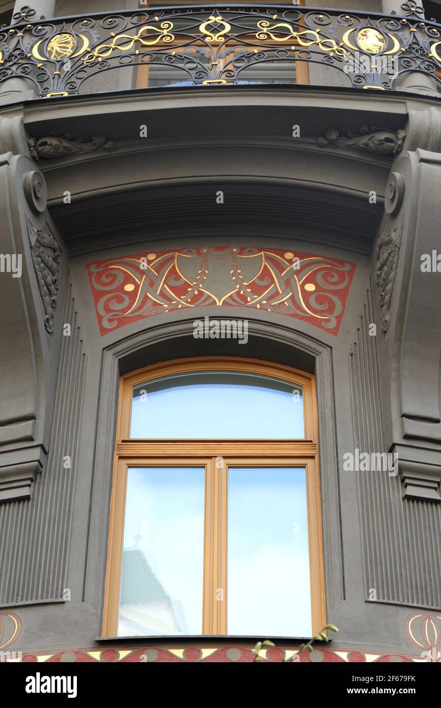 View of window of a building in Prague Stock Photo - Alamy