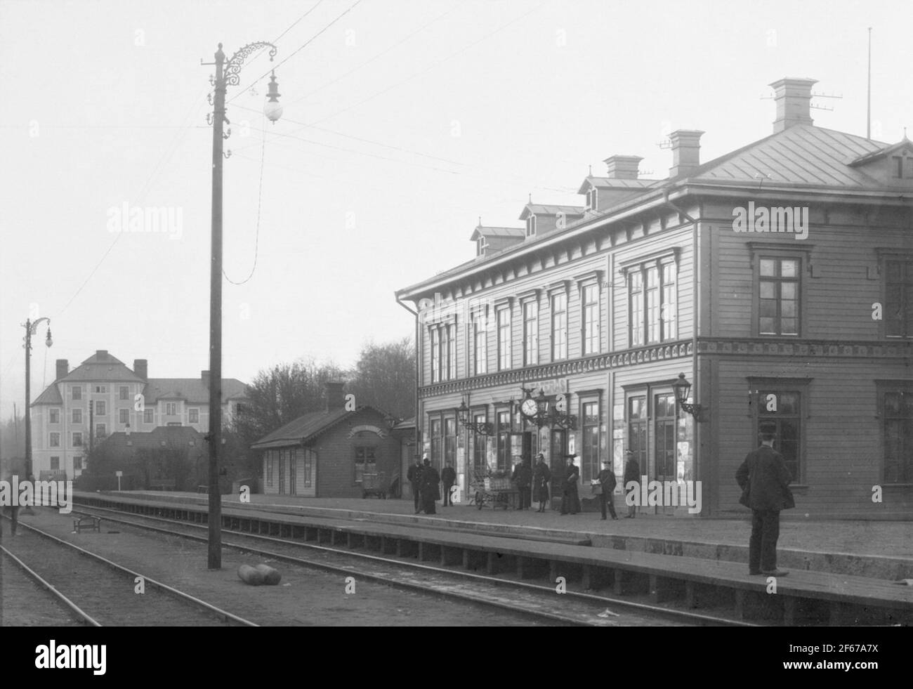 Station building in wood from 1875 Stock Photo - Alamy