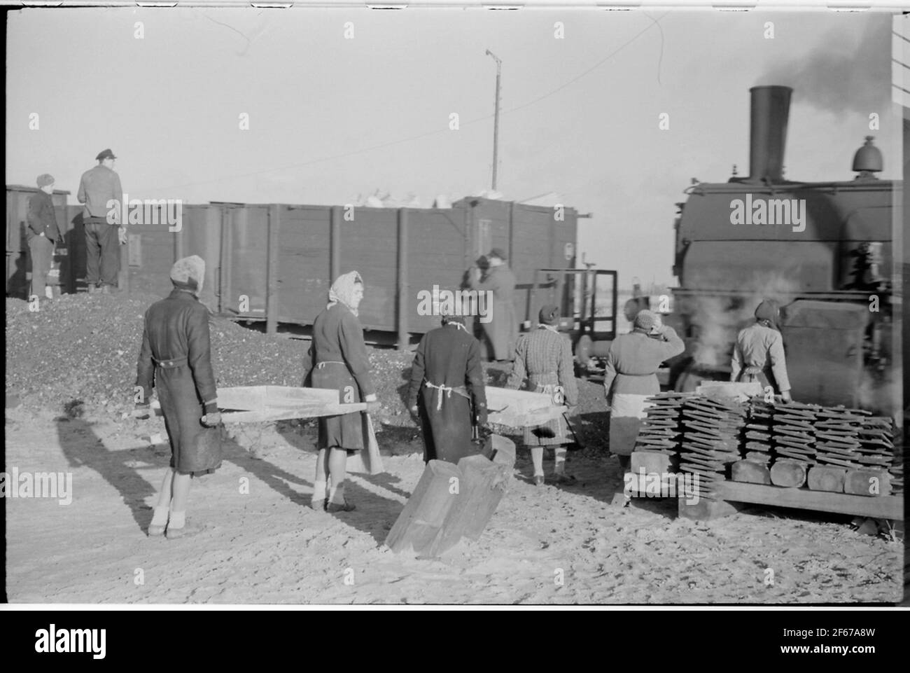 Loading freight trolley Stock Photo - Alamy