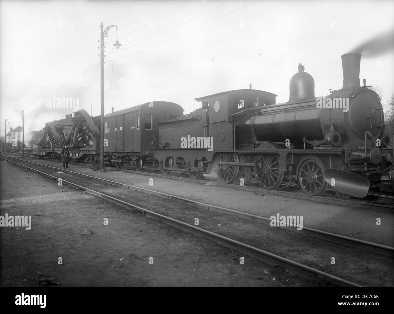 SWB A2 7. Steam locomotive with freight train. The locomotive was ...