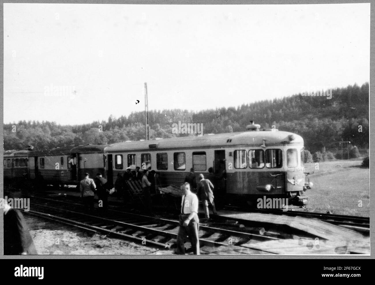 The state railways, SJ Y6 1028. First passenger train on the normal ...