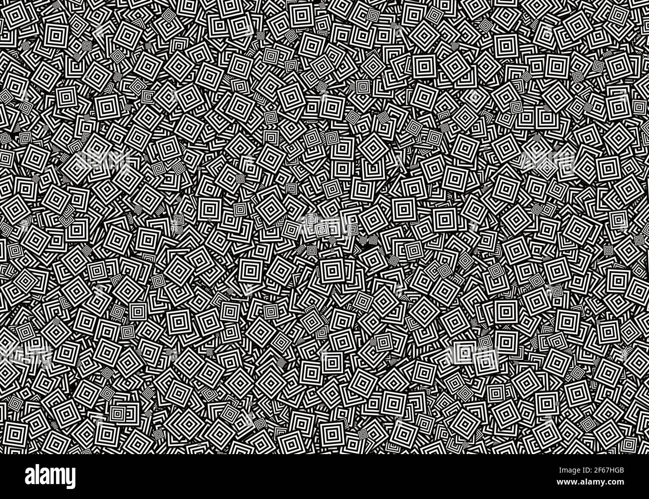 Abstract many black and white hypnotic square shapes background Stock ...