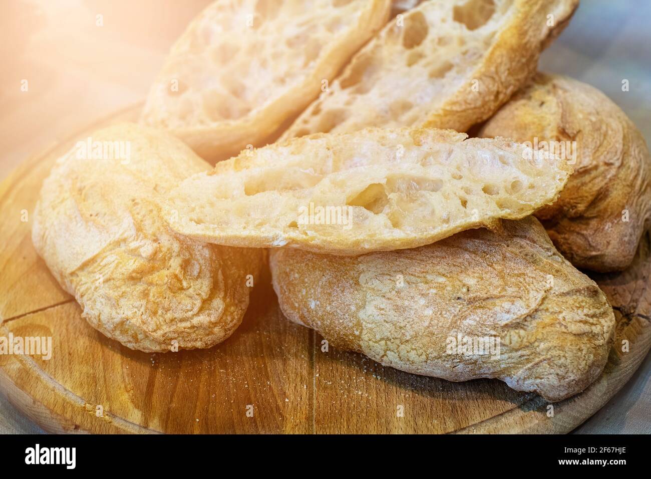 Bakery - gold rustic crusty loaves of bread and buns. High quality ...