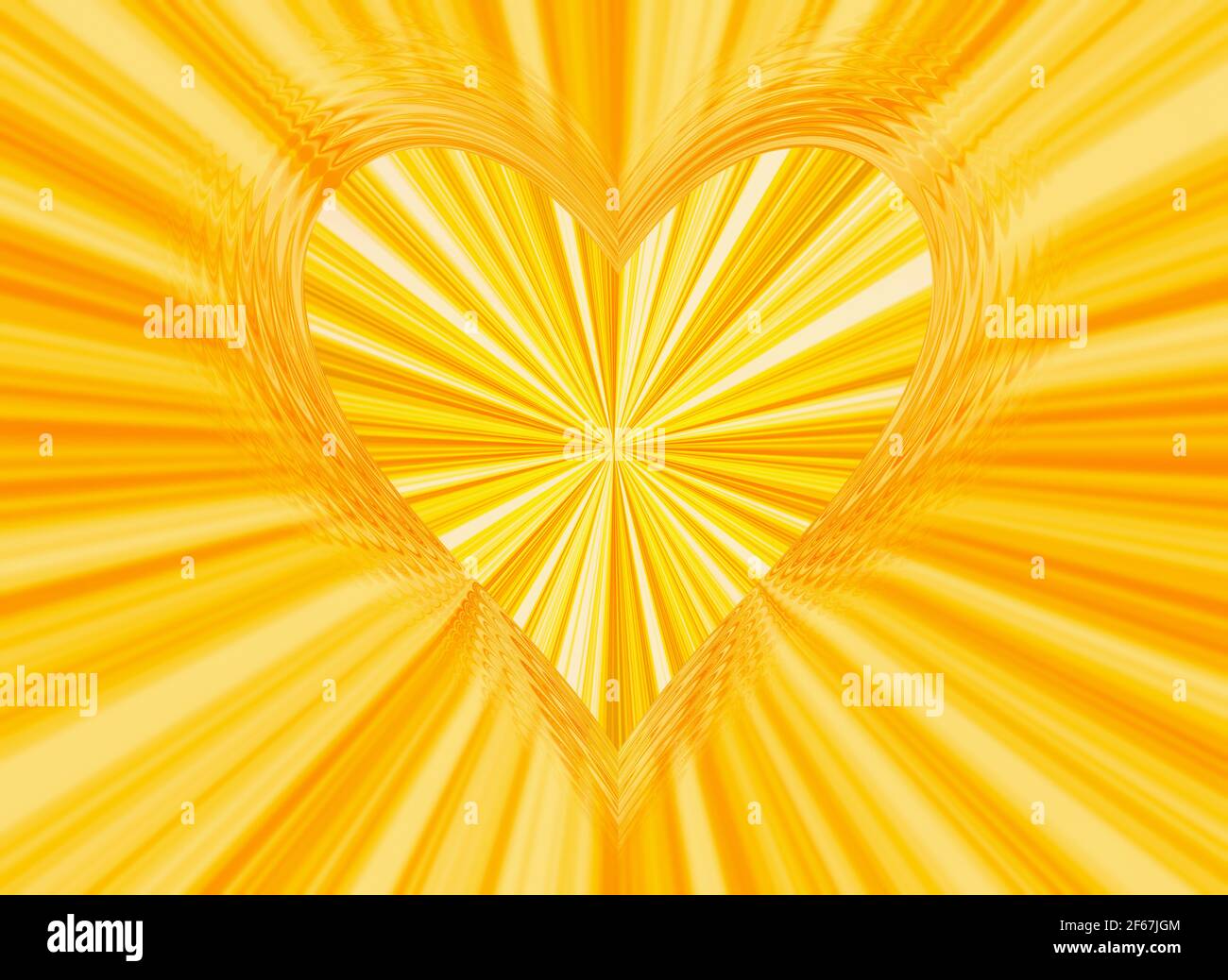 big gold heart with sun rays backgrounds Stock Photo - Alamy
