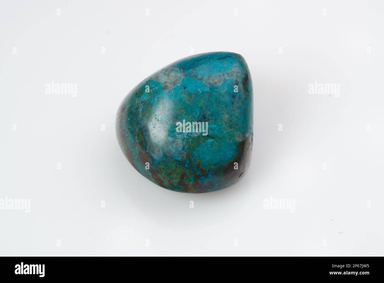 Natural chrysocolla stone on white background Stock Photo - Alamy