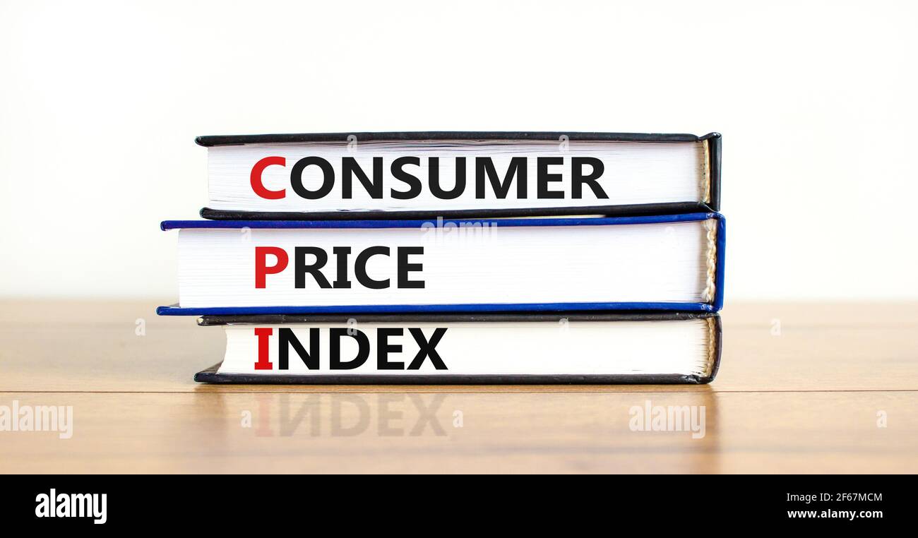 CPI, consumer price index symbol. Books with words 'CPI, consumer price ...