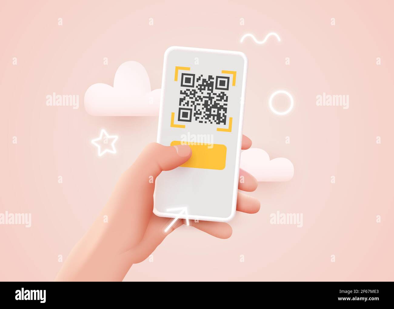Scanning QR code with mobile smart phone. Qr code payment, E wallet ...