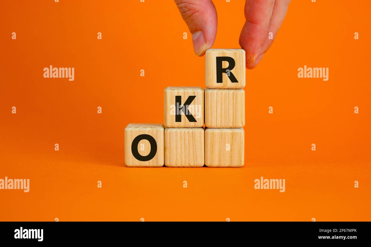 OKR, objectives and key results symbol. Concept words 'OKR, objectives ...