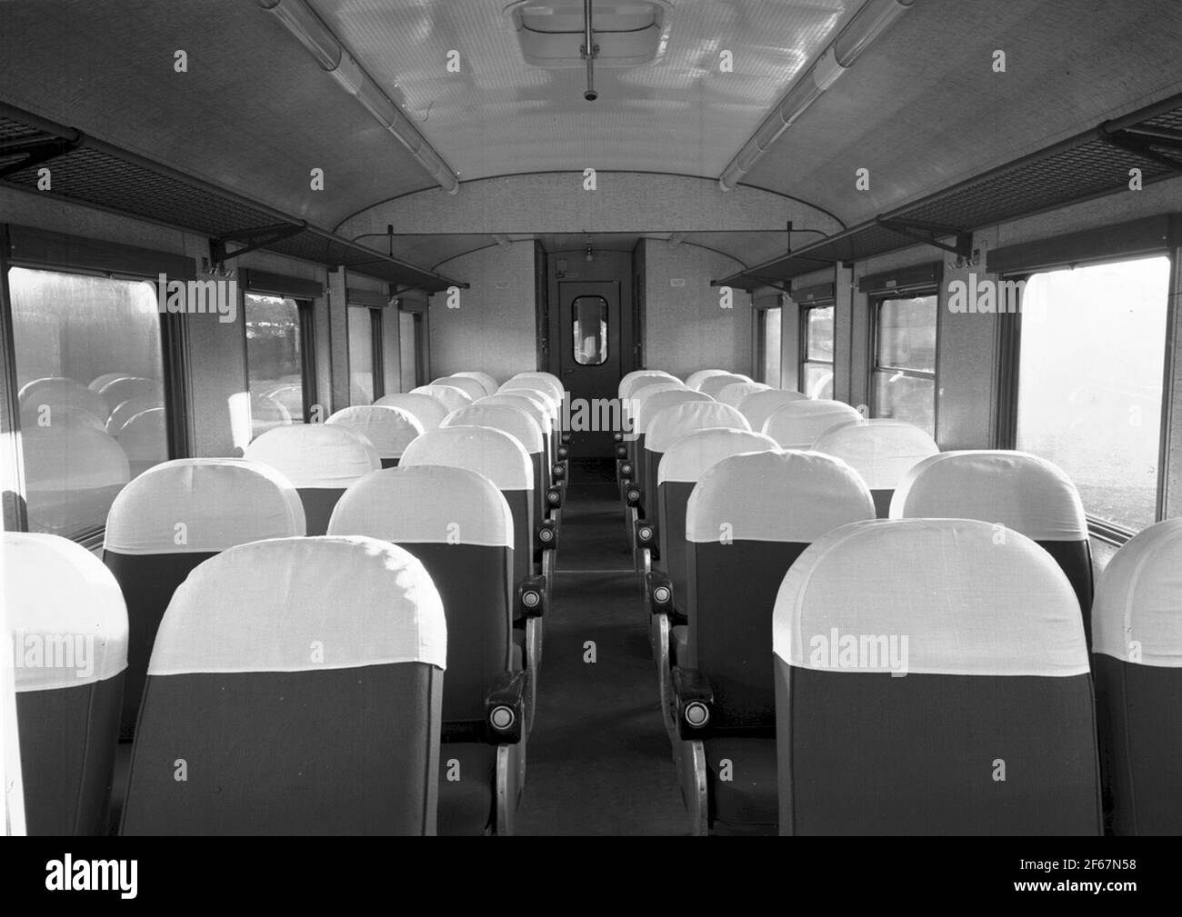 The state's railways, SJ YCO8 rail bus with aircraft armchairs Stock ...