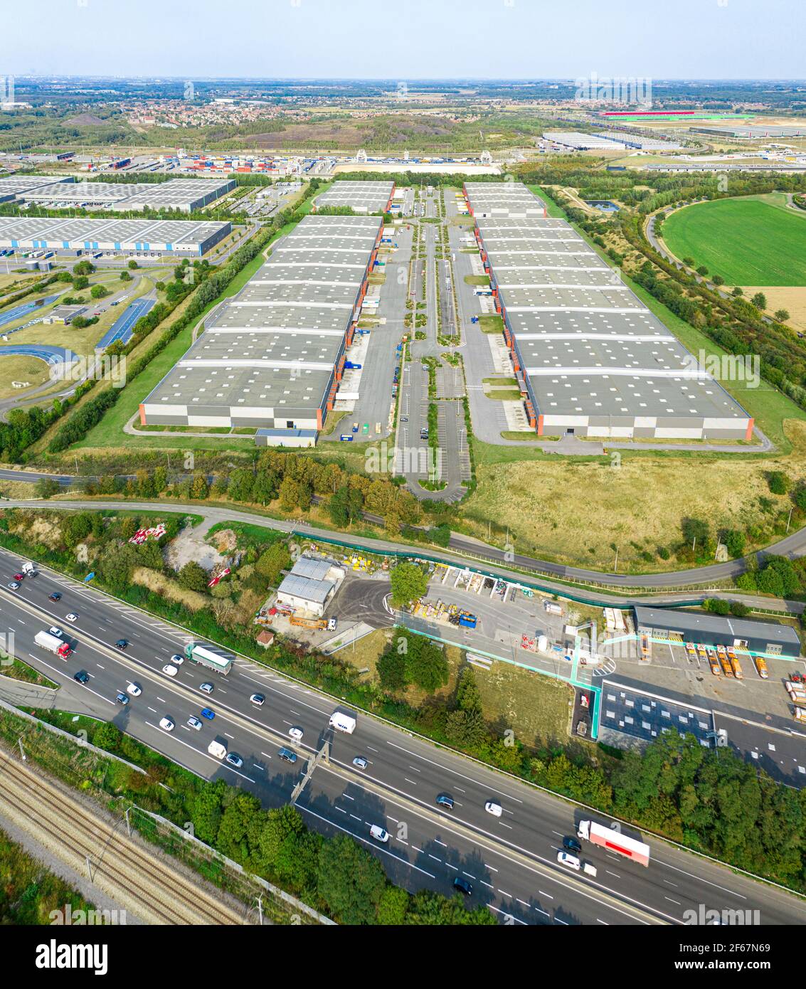 Logistics center aerial hi-res stock photography and images - Alamy