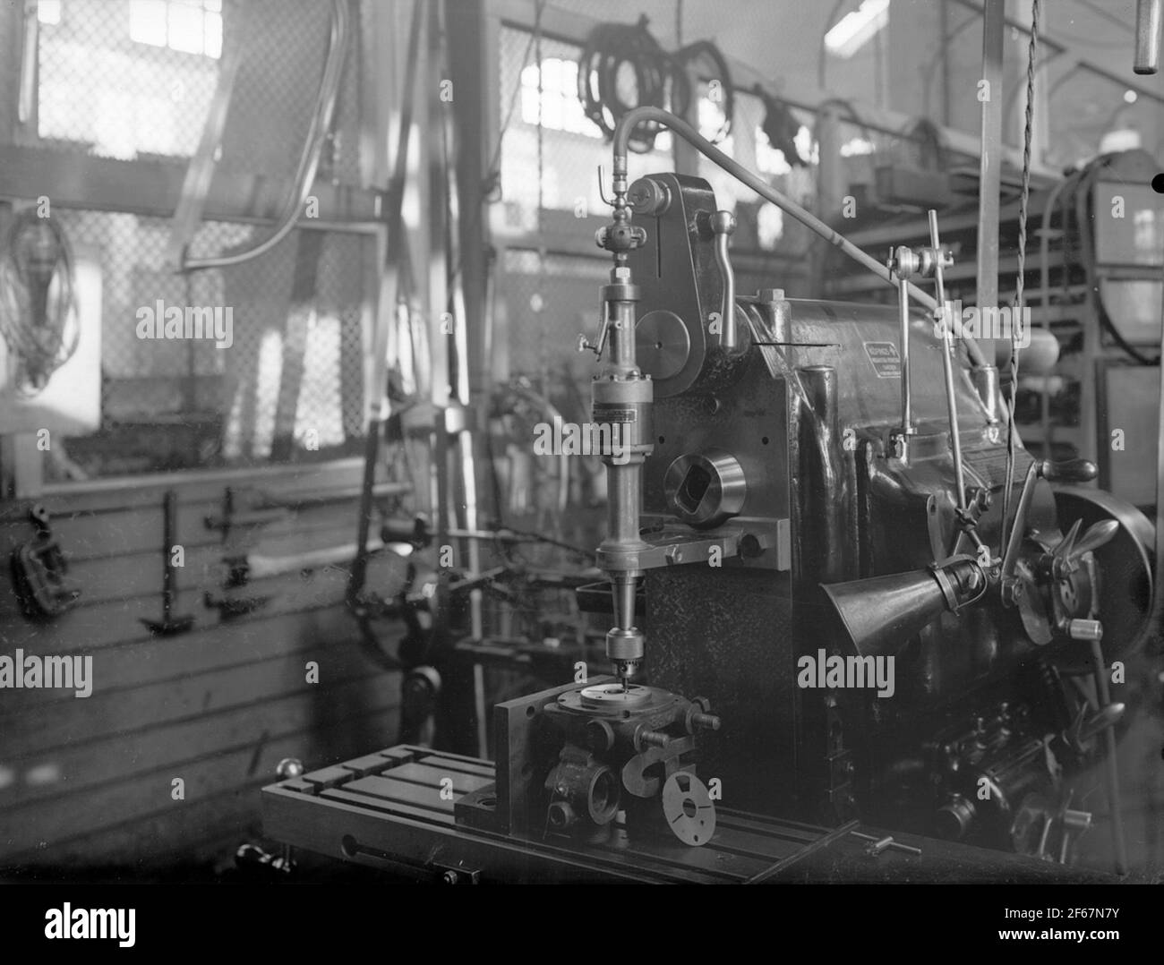 Workshop interior pneumatic grinding machine Stock Photo - Alamy