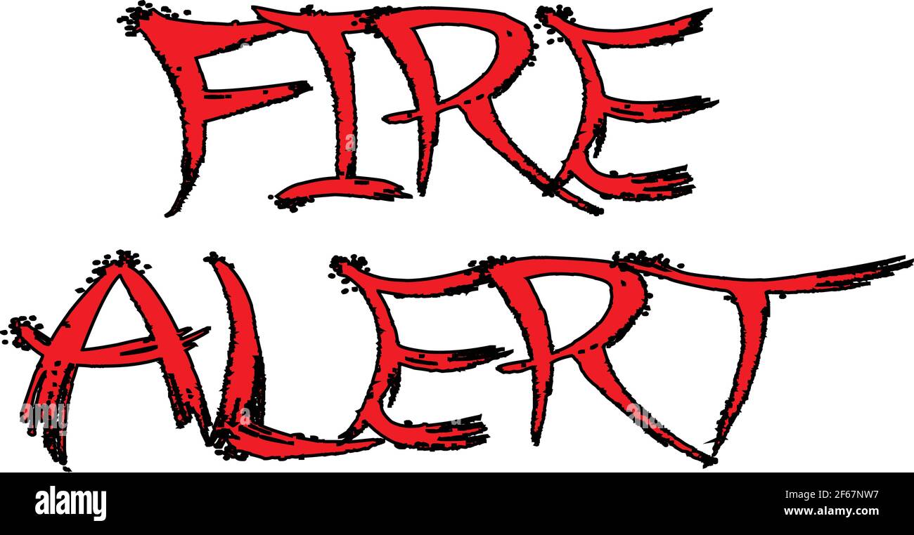 Fire Alert text sign illustration on white background Stock Vector ...