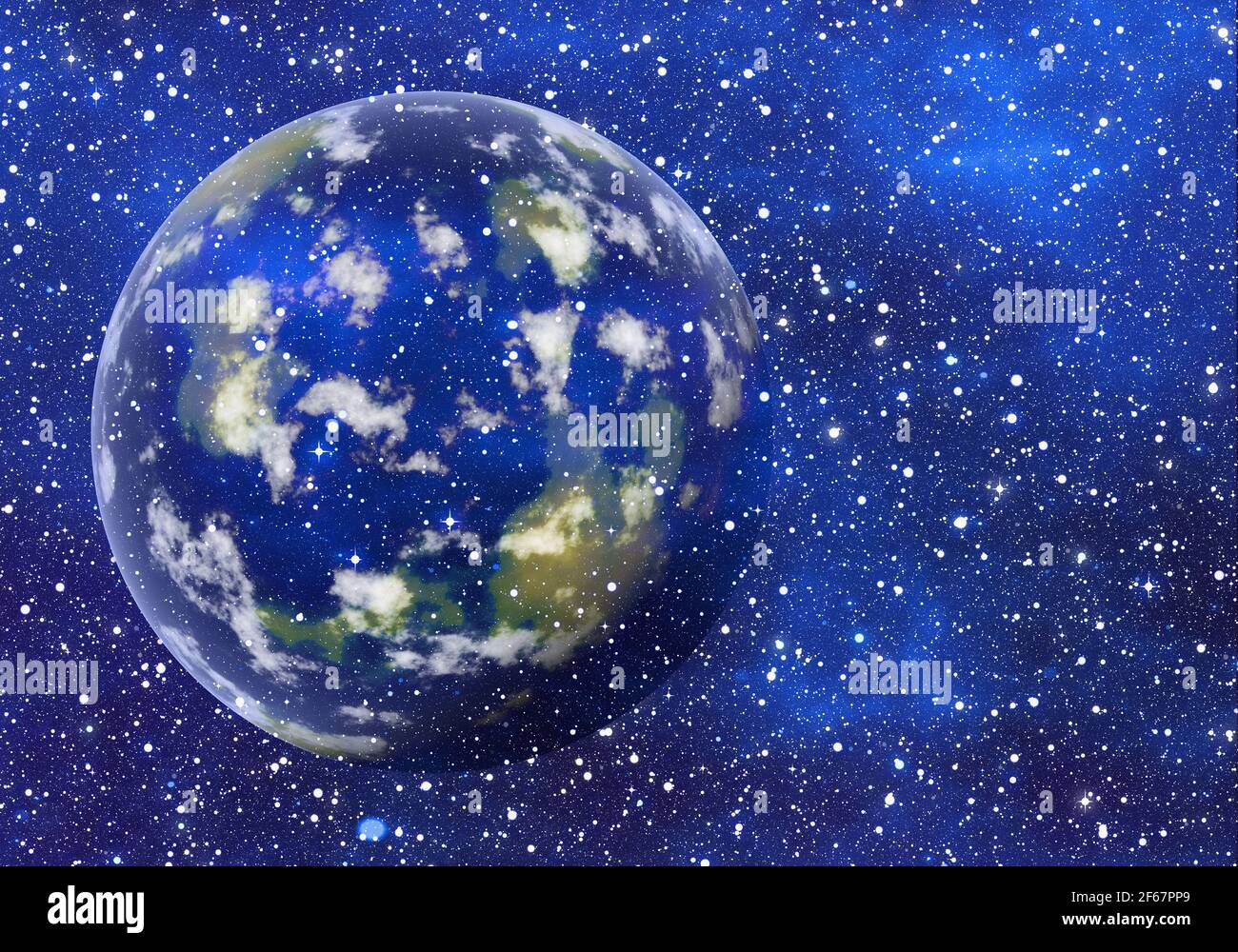 blue transparent earth planet on space sky backgrounds. This is no nasa ...