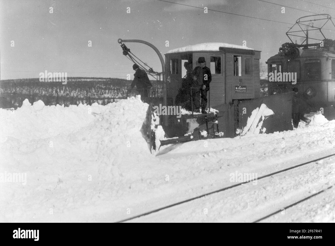 Wing plow in work on the Malmbanan Stock Photo - Alamy