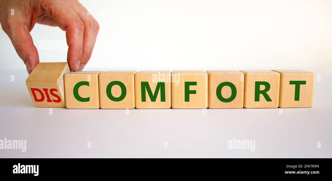From discomfort to comfort symbol. Psychologist turns a cube and ...