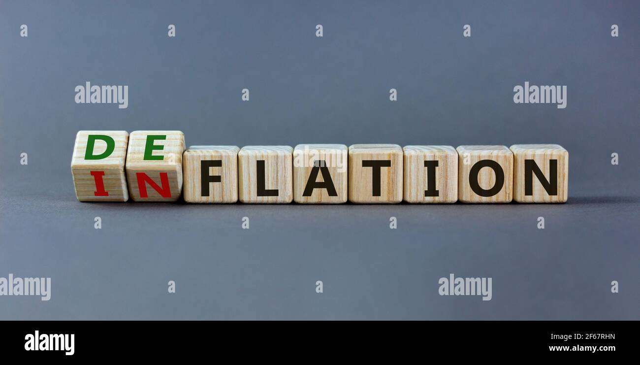 Inflation or deflation symbol. Turned cubes and changed the word ...