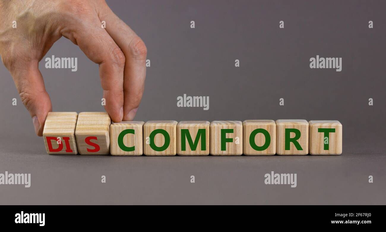 From discomfort to comfort symbol. Psychologist turns a cube and ...