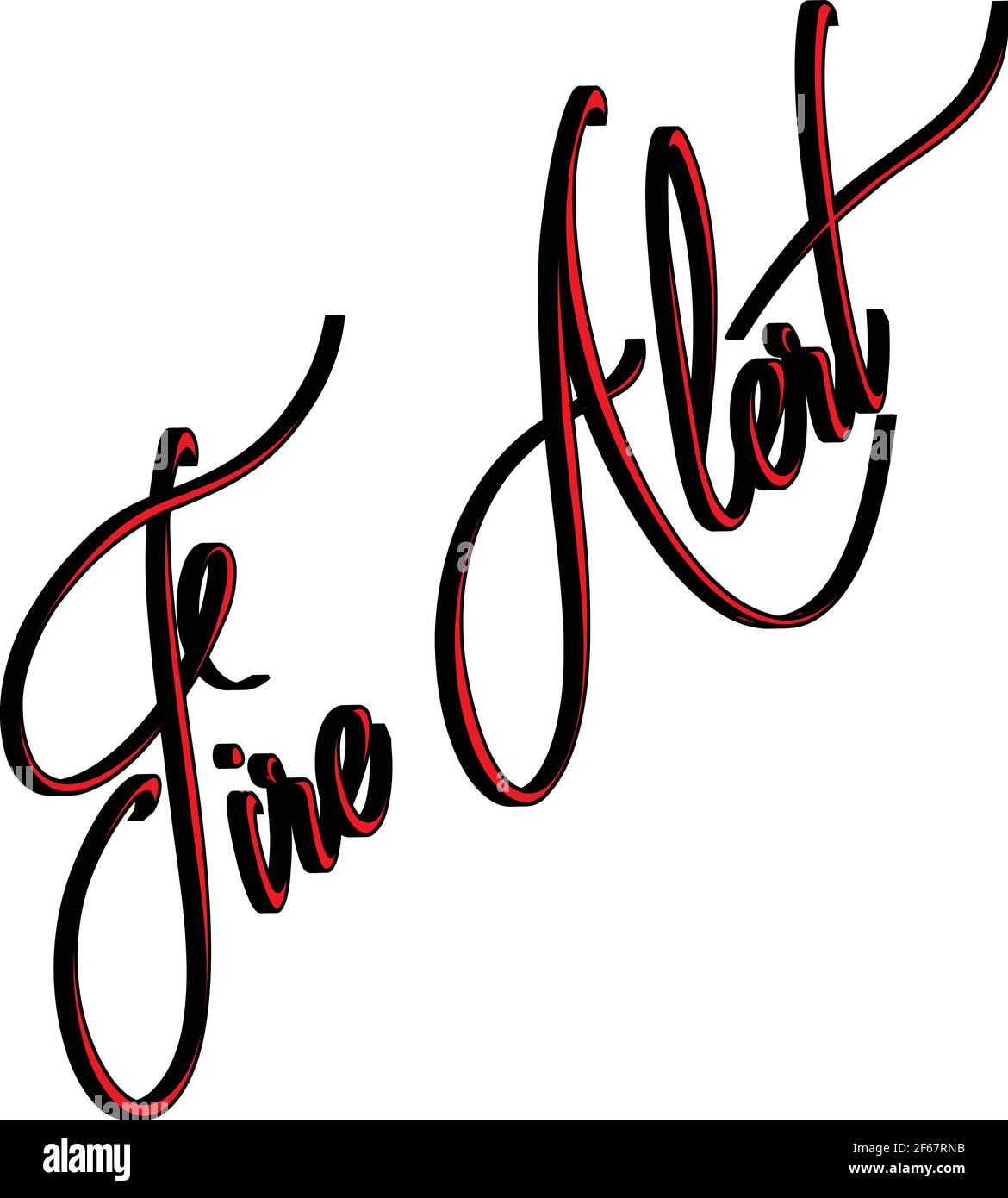 Fire Alert text sign illustration on white background Stock Vector ...