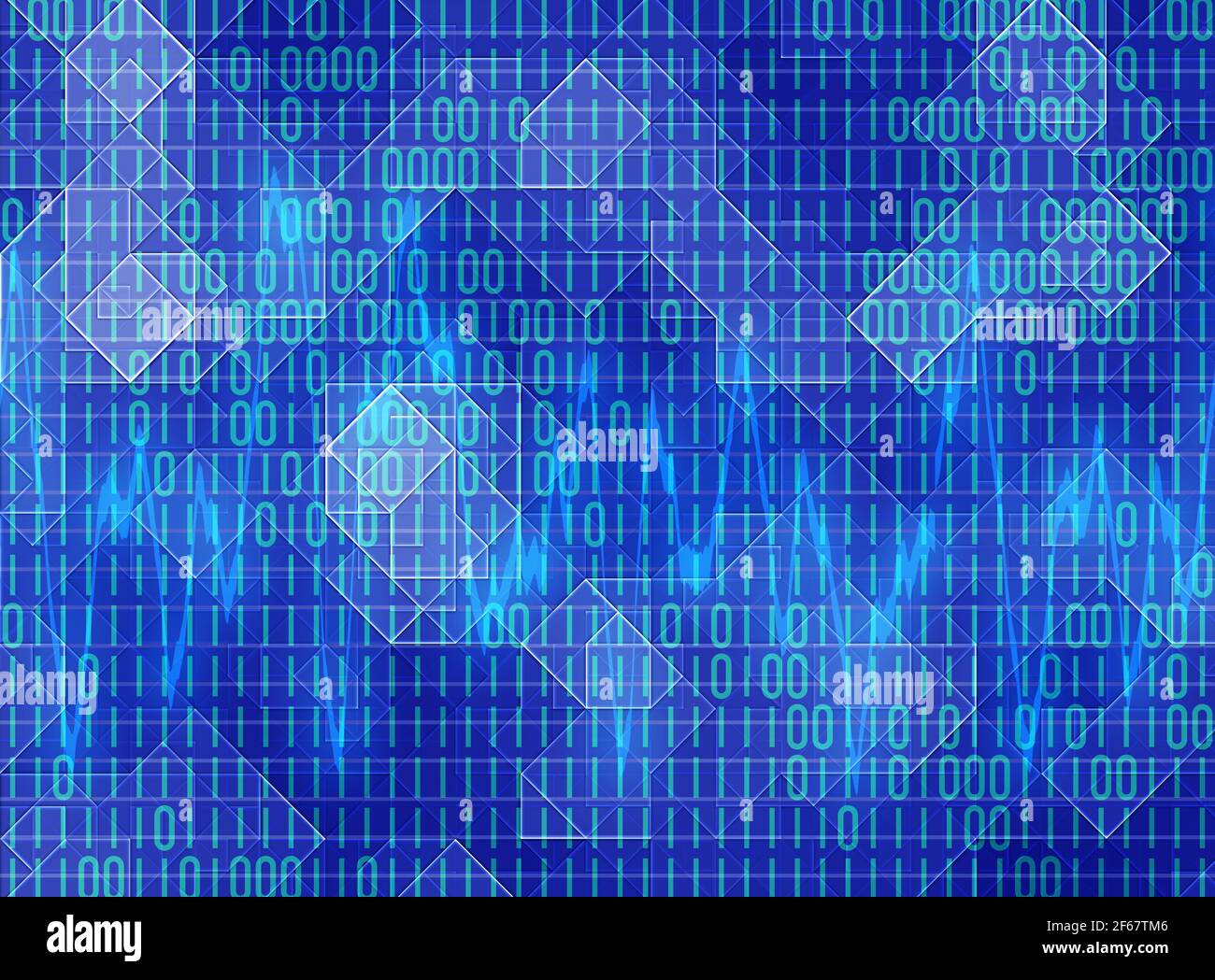 many blue modern background with digital code Stock Photo - Alamy