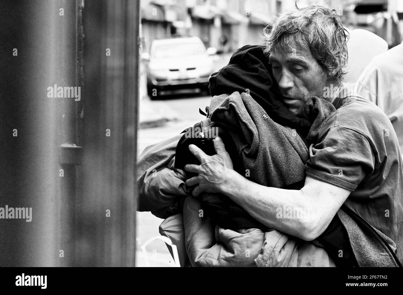 Black white street homeless Black and White Stock Photos & Images - Alamy