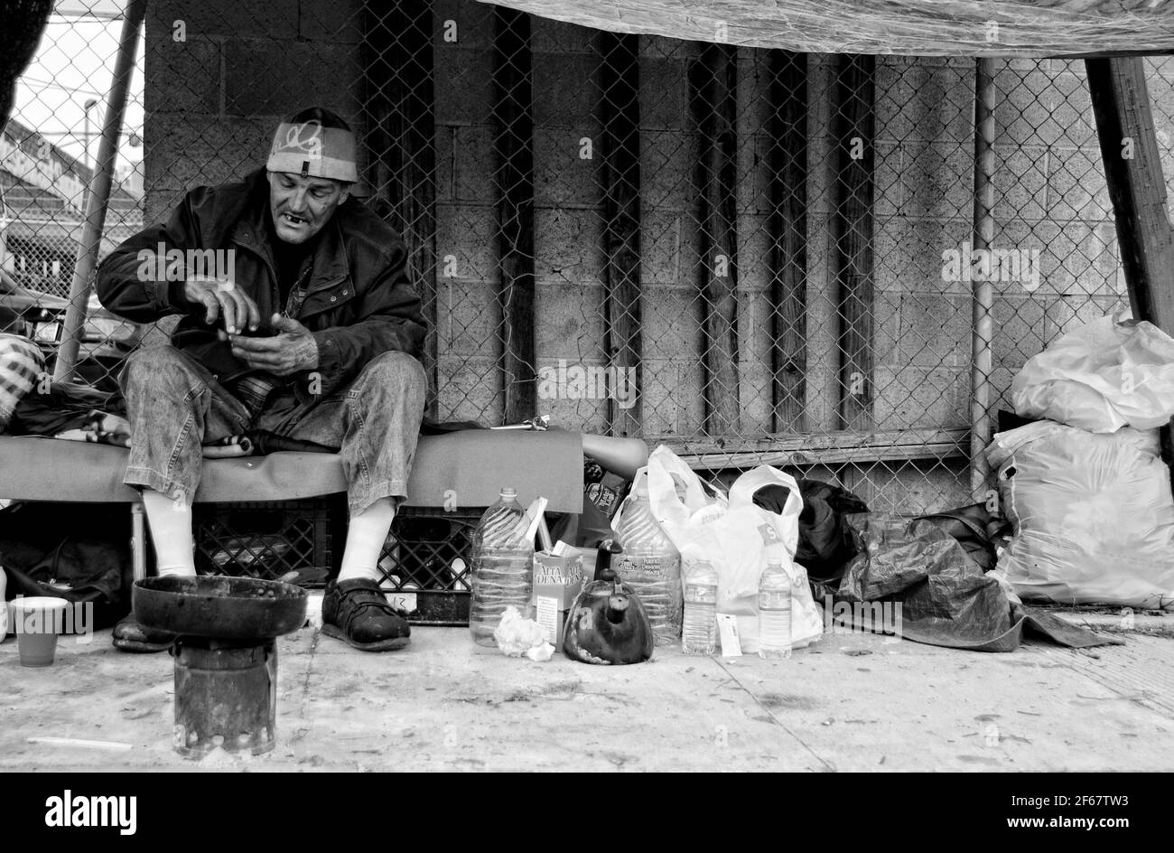 Homeless and living on the streets Stock Photo - Alamy