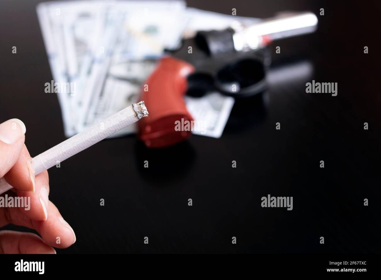 Wooden hand cigarette on hi-res stock photography and images - Alamy