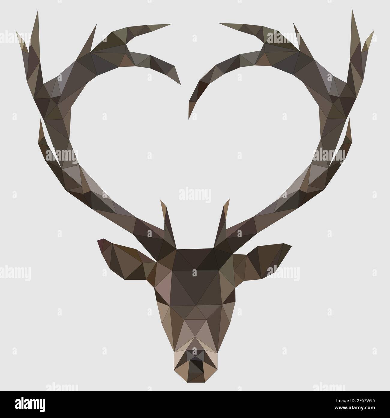 Illustration of a polygonal triangle deer head. Isolated vector Stock ...