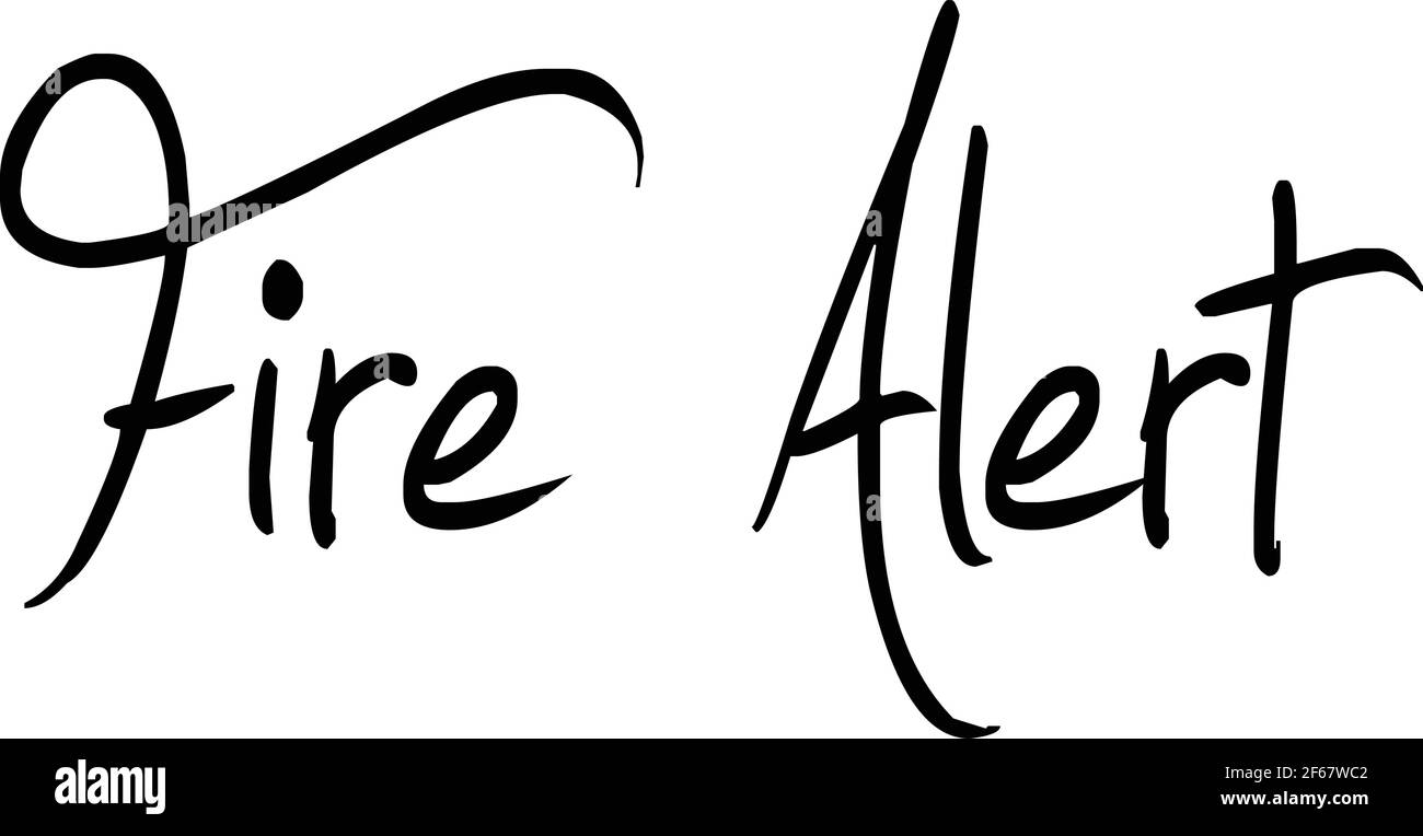 Fire Alert text sign illustration on white background Stock Vector ...