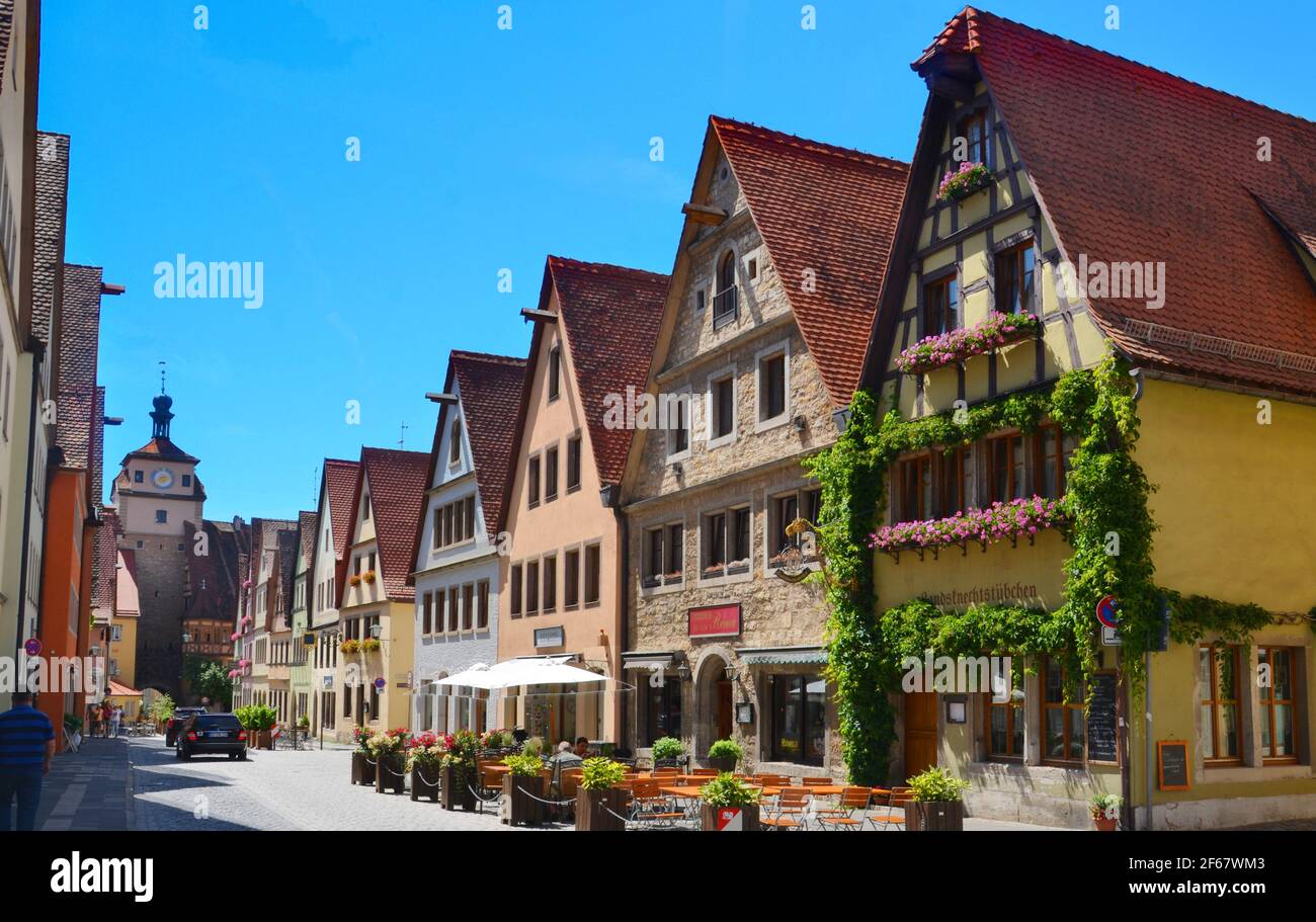 Rothenburg Germany. Beautiful view of the historic town of Rothenburg ...