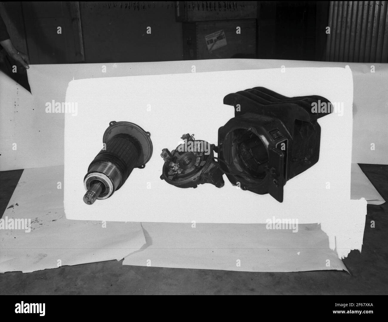 Lighting. Underhanged generator, disassembled Stock Photo - Alamy