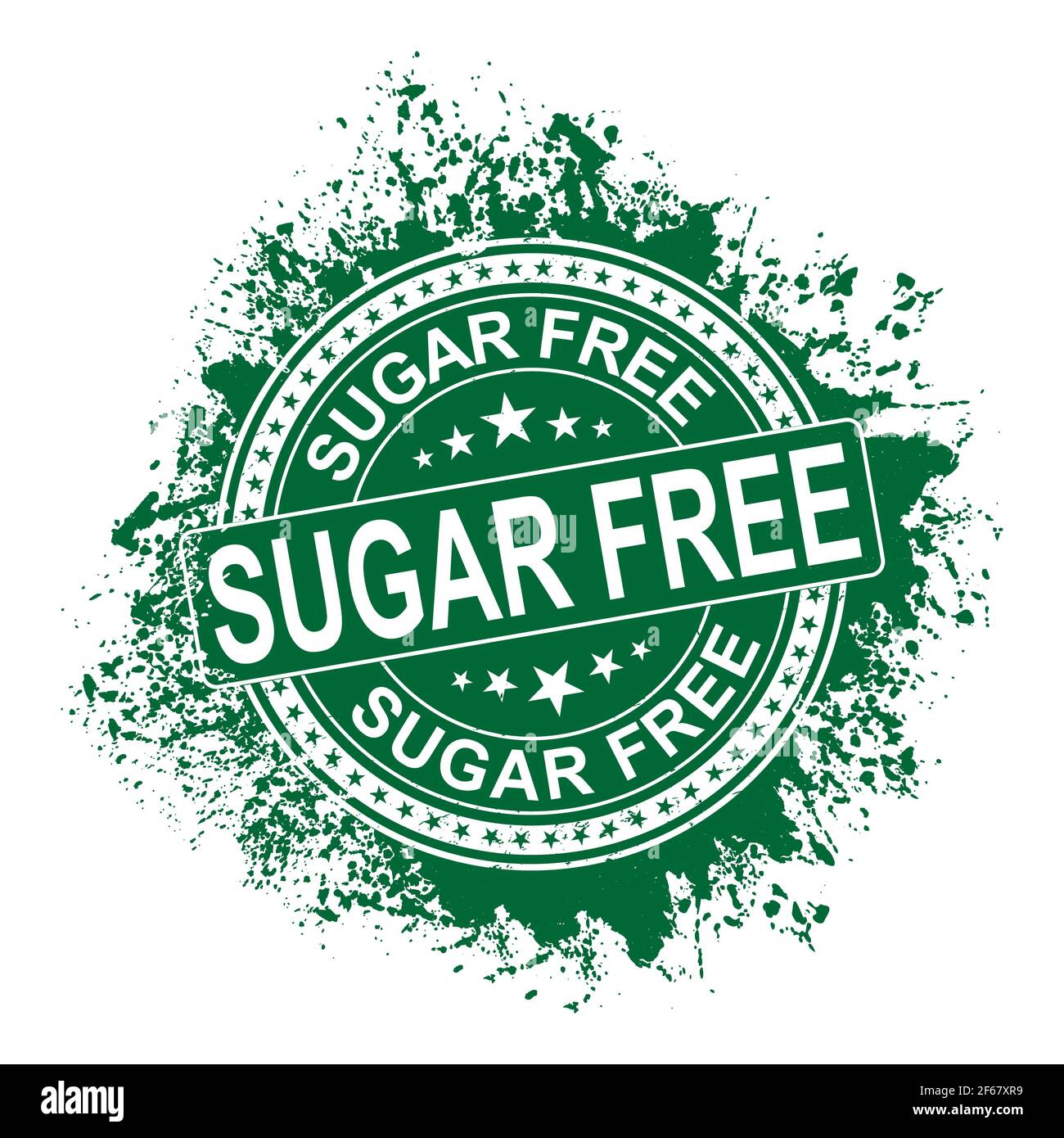 sugar free. stamp. sticker. seal. round grunge vintage ribbon sugar ...