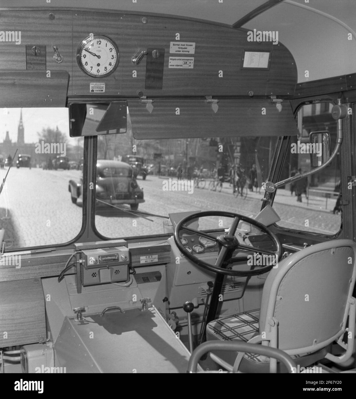 Driver scene The state railways SJ Touristbus number 1882. Registration ...