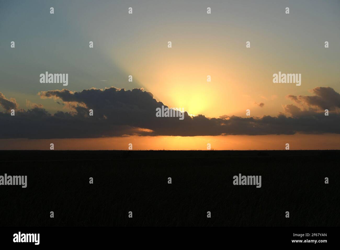Miami - FL - 20201220 A general view of the sun setting over the ...