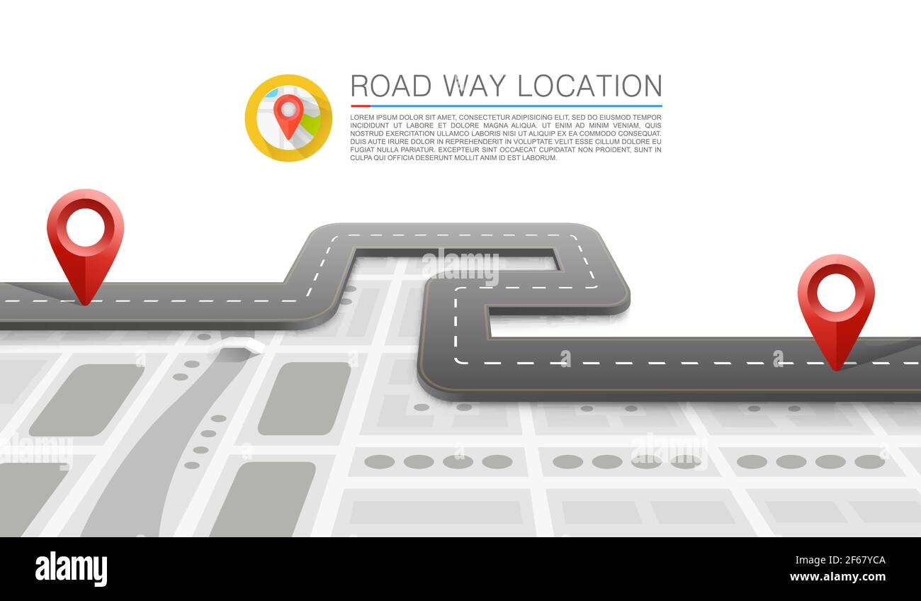 Road Trip taxi, Pave the Route, location information. Vector ...