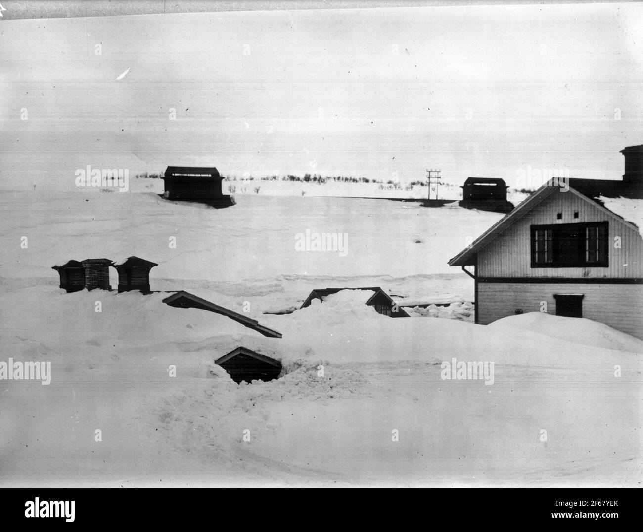 The station after a powerful snowfall in Storlien Stock Photo - Alamy