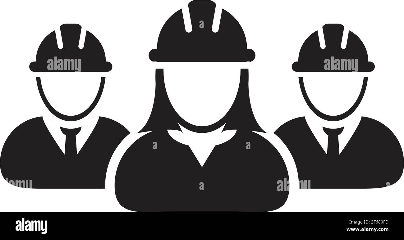Builder icon vector group of construction contractor people persons ...