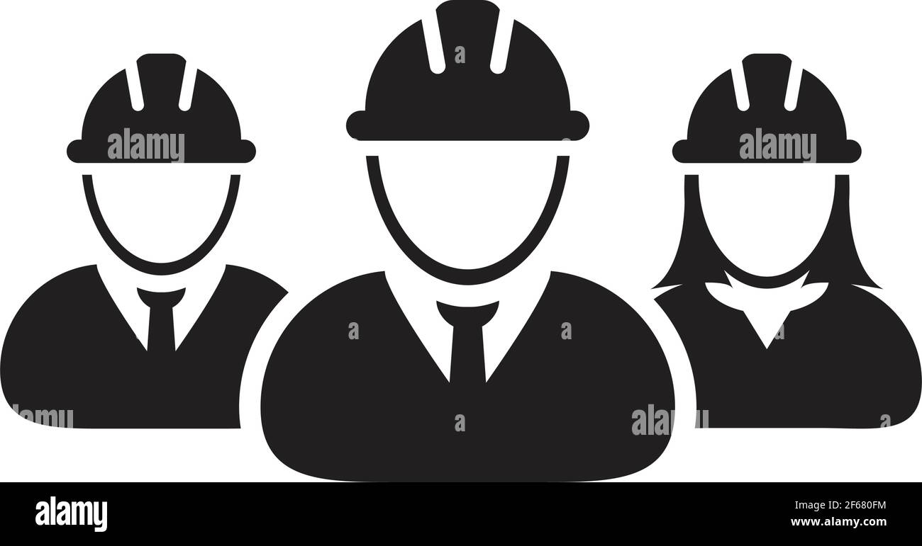 Contractor workers icon vector group of construction worker people ...